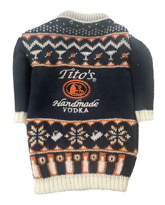 Tito's Texas Handmade Vodka Ugly Bottle Sweater Decoration Grey with ...