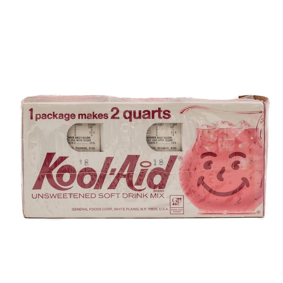 Super RARE Vintage KOOL AID Sealed Case of 72 STRAWBERRY PACKETS packet ...