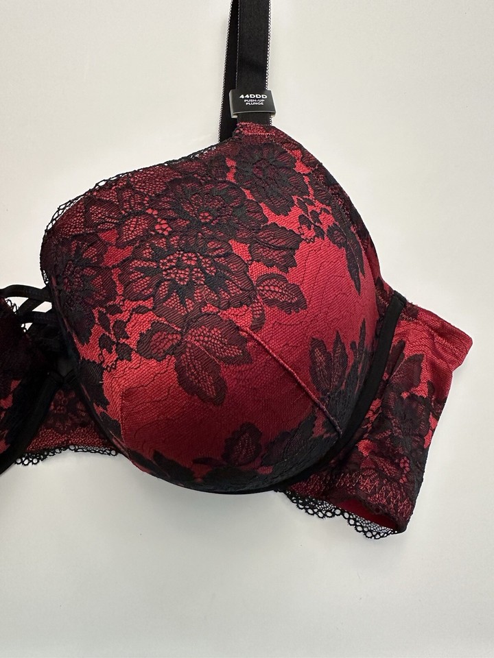 New NWT Torrid Black Red Lace Push Up Plunge 44DDD 44 DDD Bra | eBay