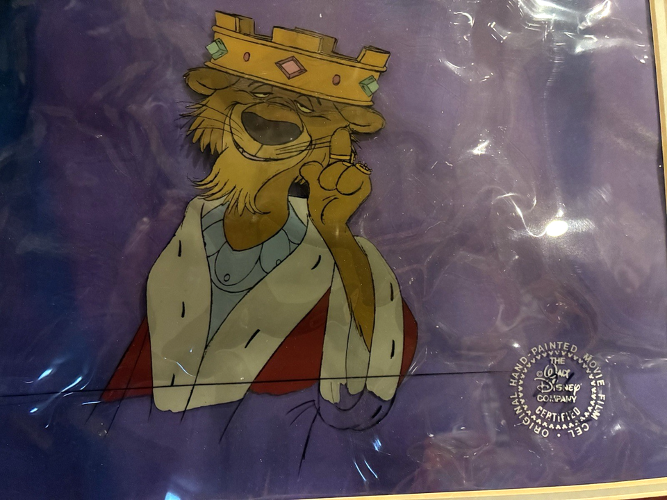 Disney Robin Hood Cel Prince John original animation production art ...