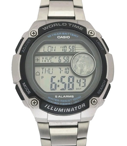 Casio Mens Watch Illuminator AE-3000W Oversized Digital 54mm Fits To 7 ...