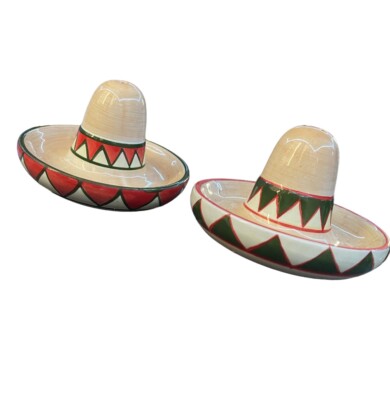 Sombrero Hand Painted Salt and Pepper Shakers Glazed Ceramic | eBay