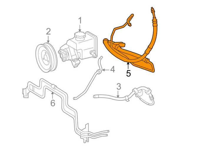MERCEDES BENZ E W211 Power Steering Pressure Hose A2114660881 Genuine ...