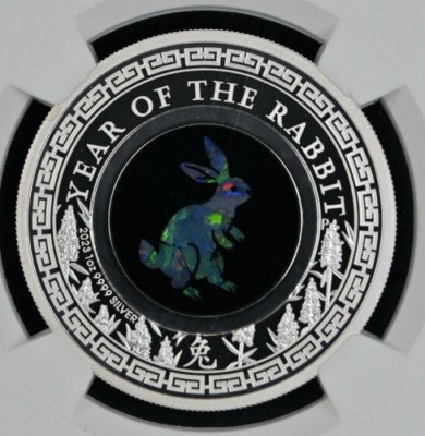 2023 Australia OPAL LUNAR Year of the Rabbit 1 oz Silver Proof Coin NGC ...