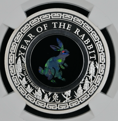 2023 Australia OPAL LUNAR Year of the Rabbit 1 oz Silver Proof Coin NGC ...