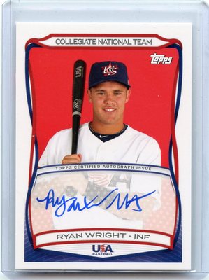 2010 USA BASEBALL #A-42 RYAN WRIGHT AUTOGRAPH ROOKIE RC, CINCINNATI ...