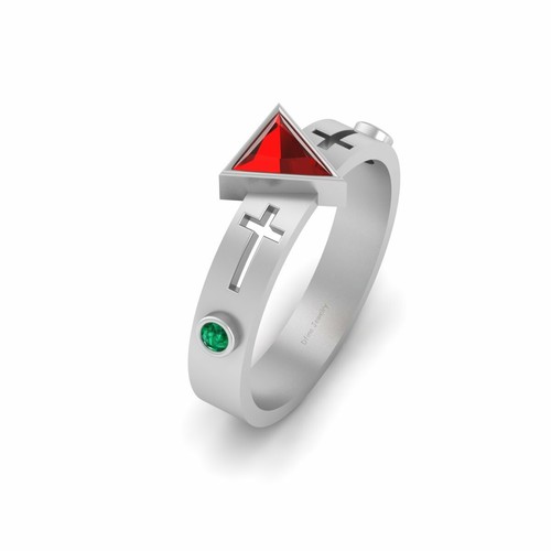 Red Stone Of Aja Jojo's Bizarre Adventure Inspired Engagement Ring ...