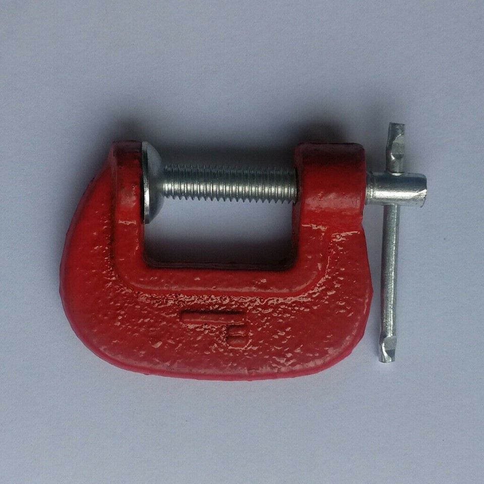 Metal G-Clamp Grip Set Small Screw C-Clamps Red Wood/Metal Work ...