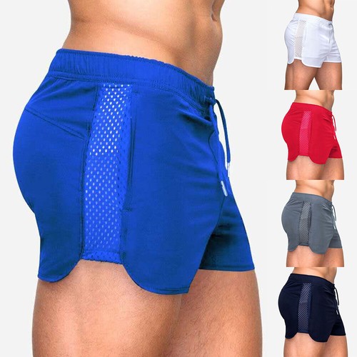Mens Mesh See Through Shorts Boxers Loose Hollow Out Half Pants ...