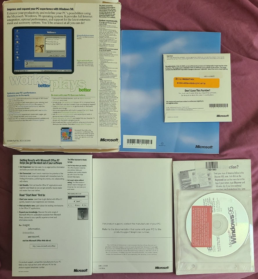 Microsoft Windows 98 Upgrade And Microsoft Windows 95 | eBay