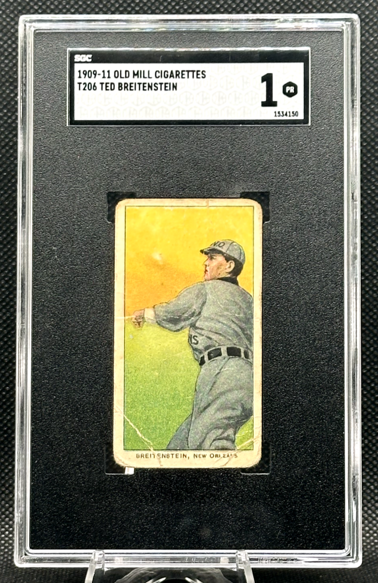 1909-11 T206 Old Mill Cigarettes Ted Breitenstein SGC 1 | eBay