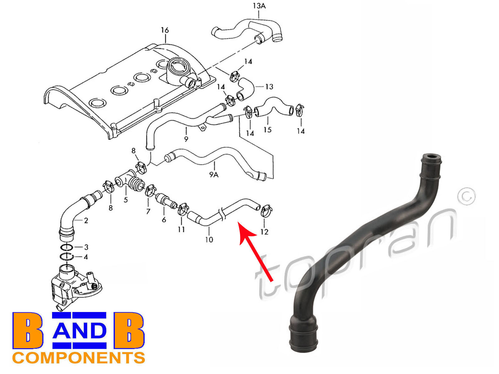 VW BREATHER HOSE PIPE GOLF MK4 1.8T 06A103221BK A1072 | eBay