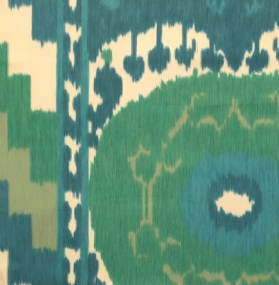 SCHUMACHER Samarkand Ikat II Emerald Green Central Asian Remnant New | eBay