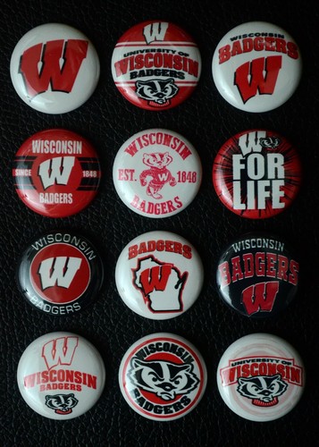 Wisconsin Badgers - 1" Pinback Buttons Set of 12 | eBay