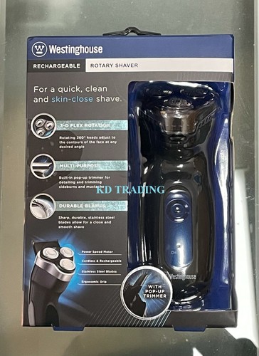 WESTINGHOUSE CORDLESS 3D-FLEX RECHARGEABLE ROTARY SHAVER & POP-UP ...
