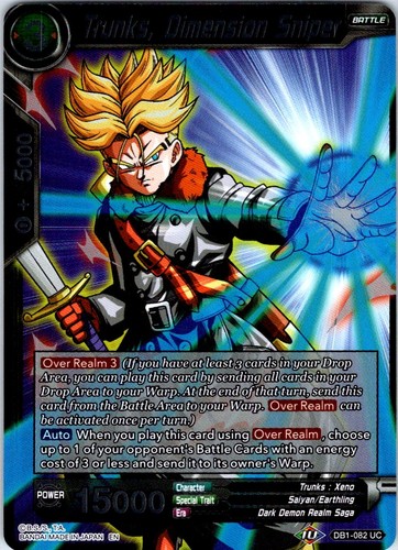 Trunks, Dimension Sniper Uncommon Foil Draft Box 04 - Dragon Brawl DB1 ...