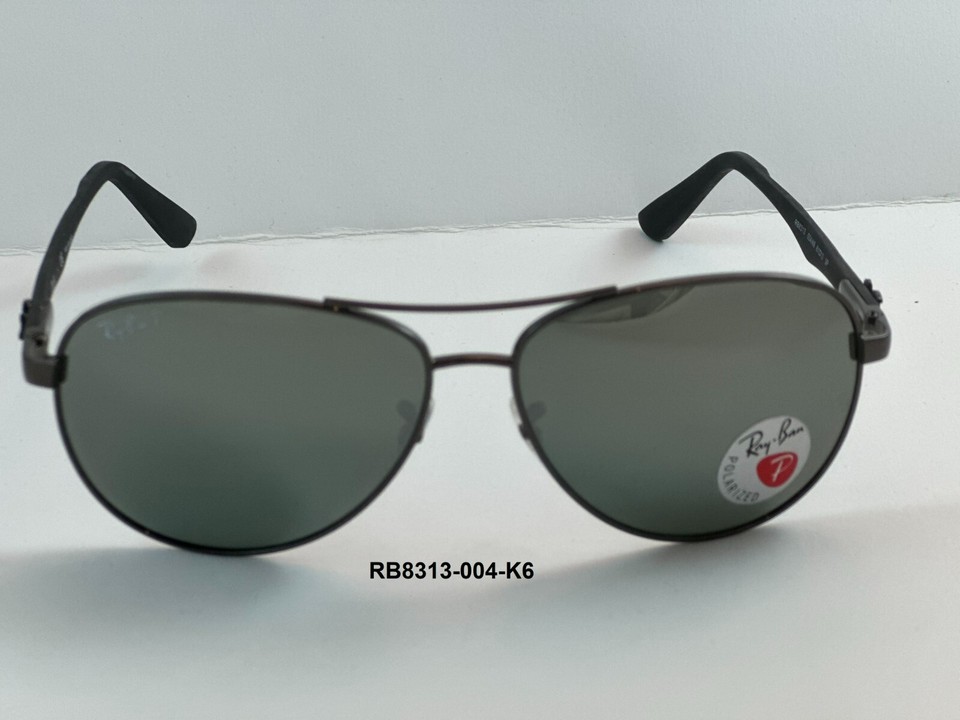 NEW RAY BAN RB8313 Carbon Authentic Sunglasses Polarized 61mm 100%UV ...