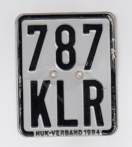 1984 German Motorcycle License Plate 787 KLR | eBay