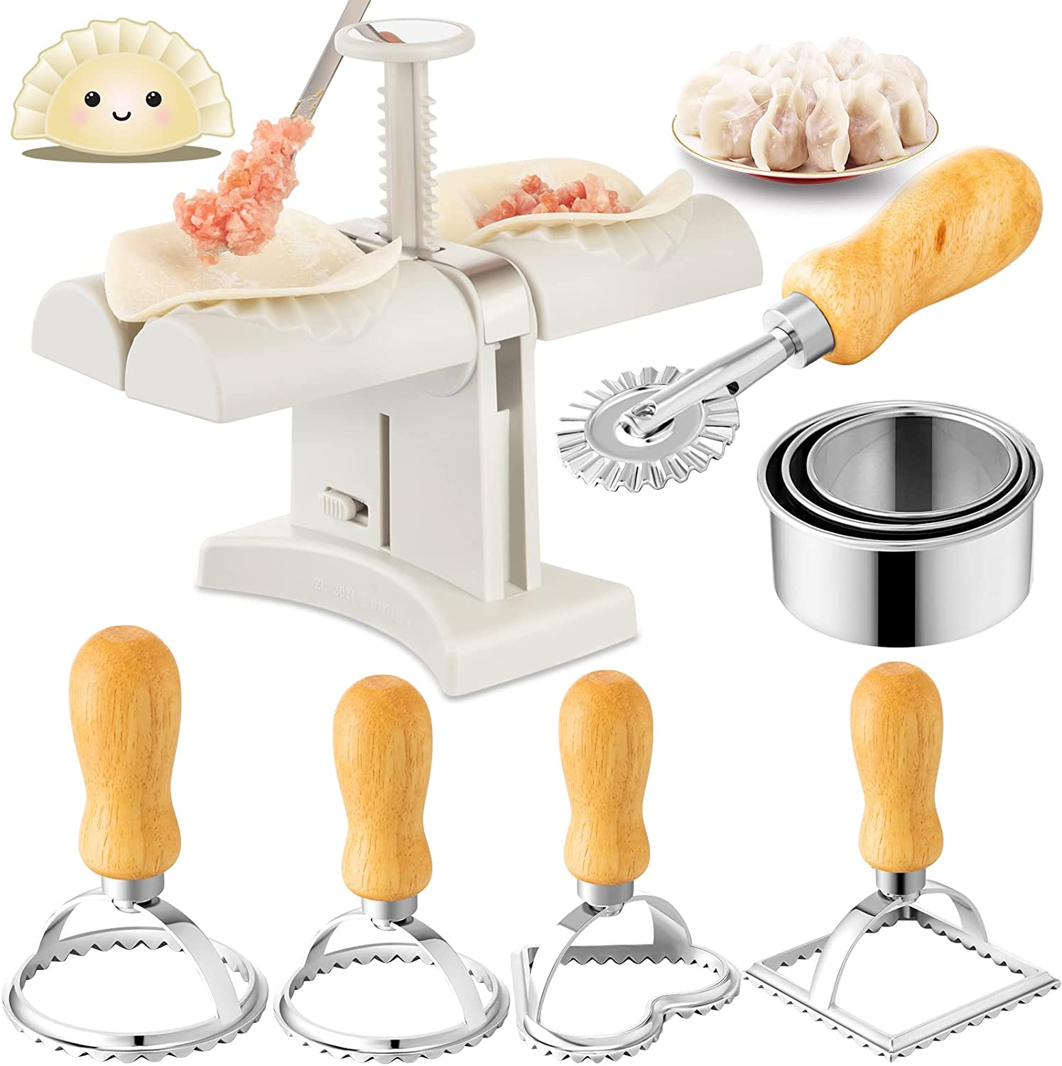 10 Pcs Dumpling Making Set Includes Double Head Automatic Dumpling ...