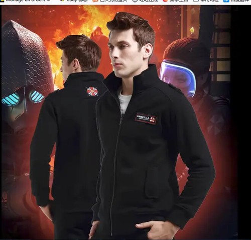 HOT Biohazard Umbrella Corporation Resident Evil Black Cotton Jacket | eBay