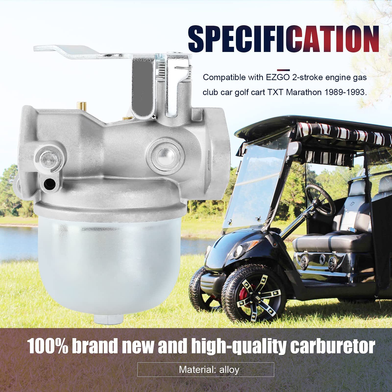 Carburetor Compatible with EZGO Marathon TXT Golf Cart Gas 2-Cycle ...