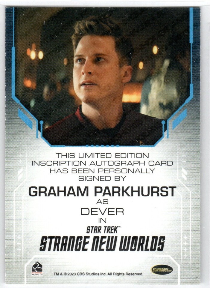 STAR TREK SNW STRANGE NEW WORLDS S1 Graham Parkhurst INSCRIPTION ...