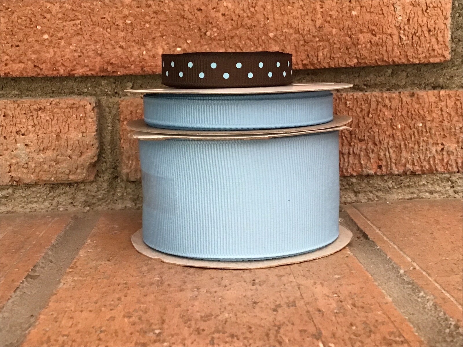 grosgrain ribbon BLUE LOT 11 yd 1.5” 3/8” RABOM solid dot NEW BOWS ...