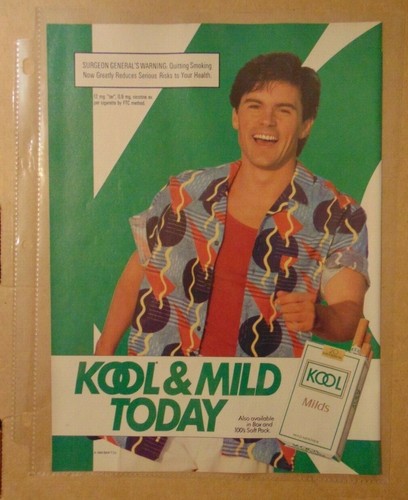 Vintage 1980's KOOL Cigarette Smoking Magazine 1989 Print Advertisement ...