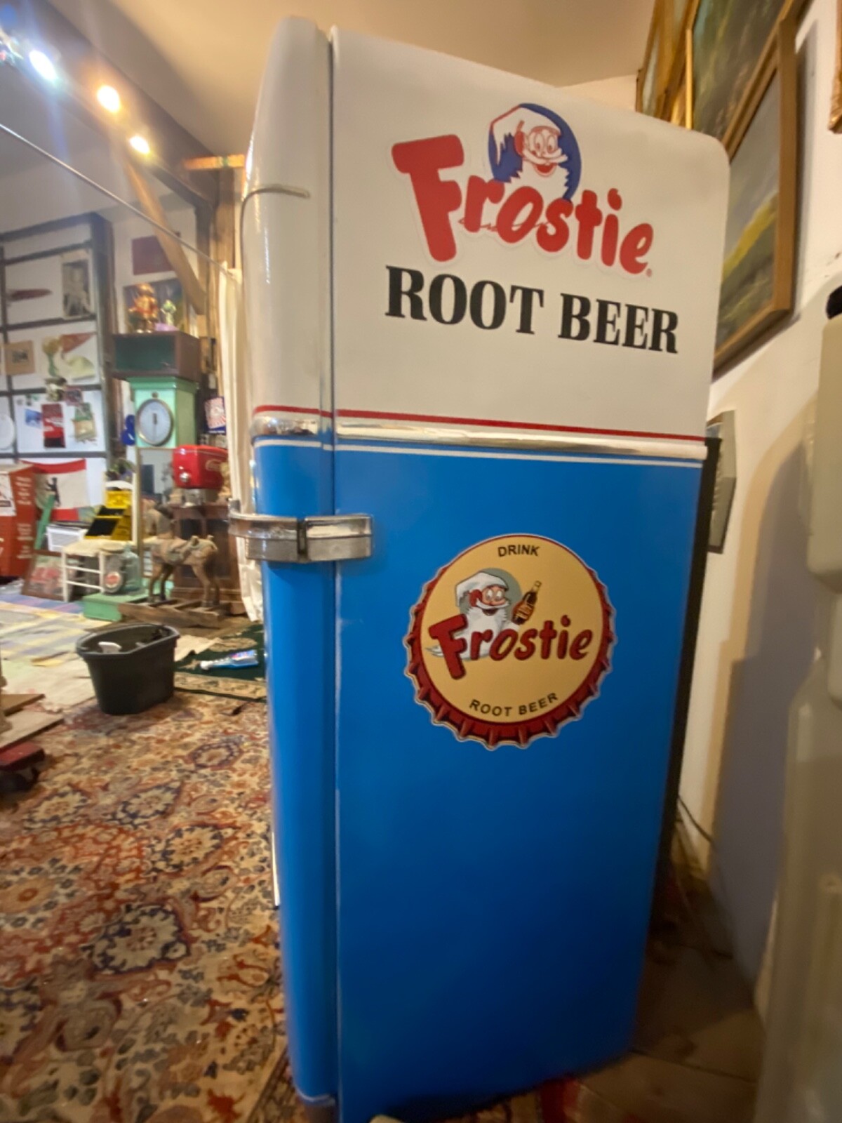 1950s Frigidaire Fridge RENOVATED into Frostie Root Beer Soda Machine ...