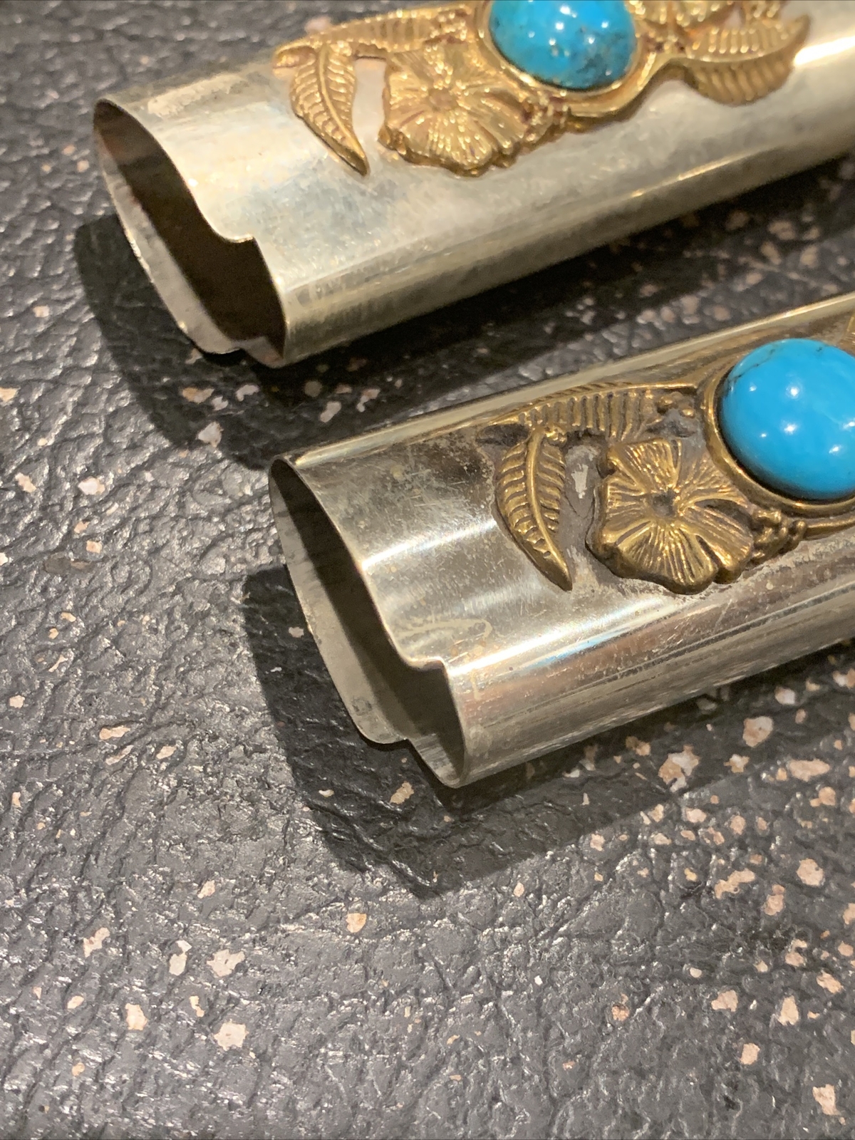 BIC LIGHTER NATIVE AMERICAN TURQUOISE CASE SILVER BRASS SLEEVE BIKER ...