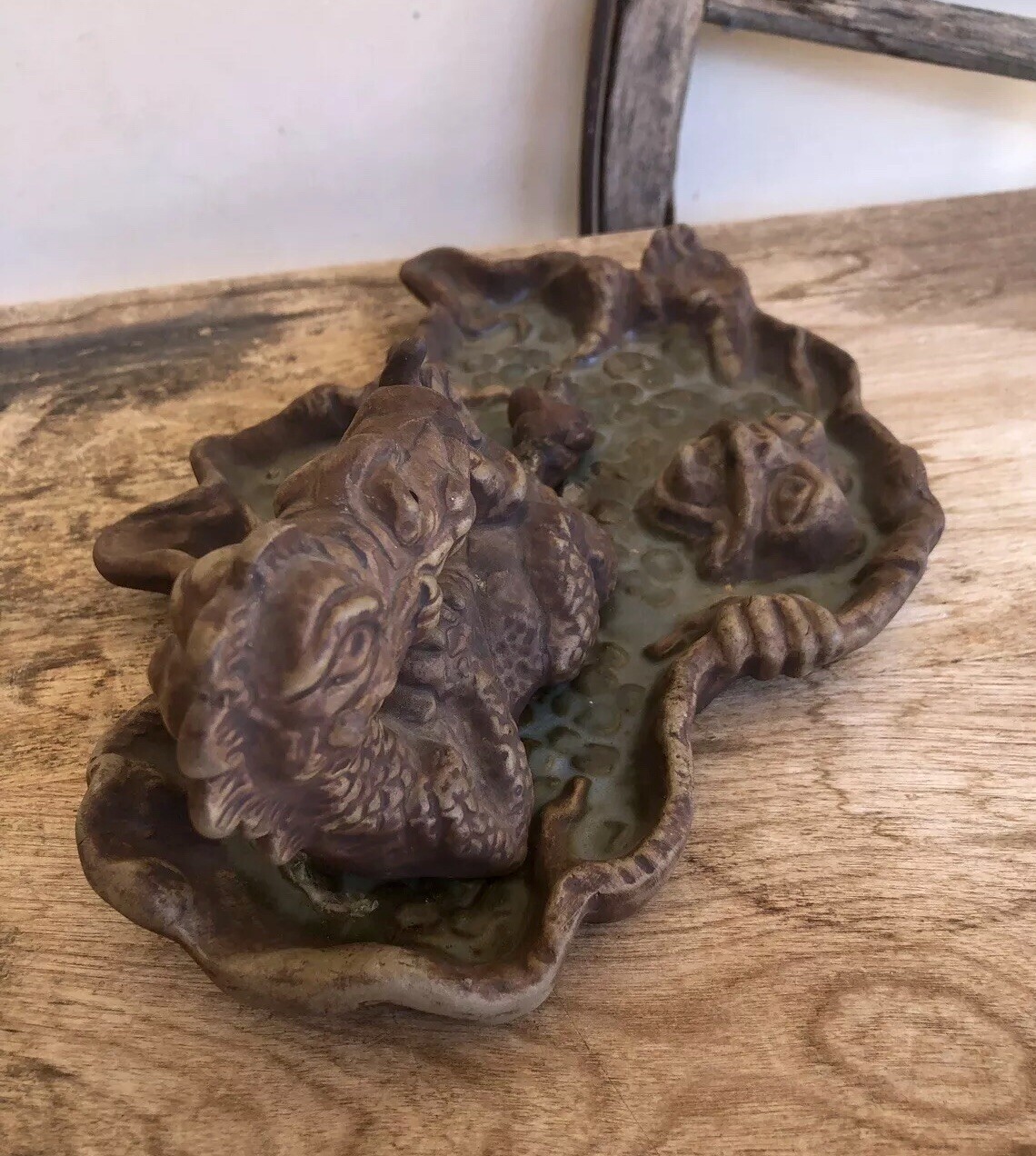 JIM RUMPH 1971 Signed MIDCENTURY SMOKING DRAGON ASHTRAY Handmade ...