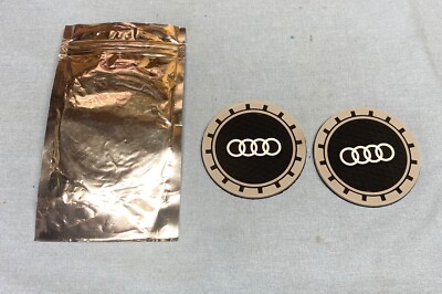 NEW AUDI LOGO CUP HOLDER COASTERS MATS PADS NO SLIP SILICONE 2.75" SET ...