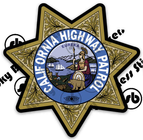 Glossy California Highway Patrol CHP Badge 3 inch Sticker laptop bottle ...