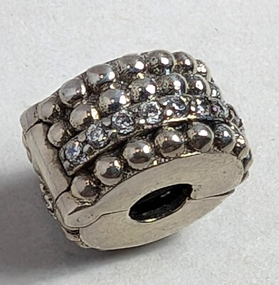 Authentic Pandora Charm, Beaded Brilliance Clip, #797520CZ, Clear CZ ...
