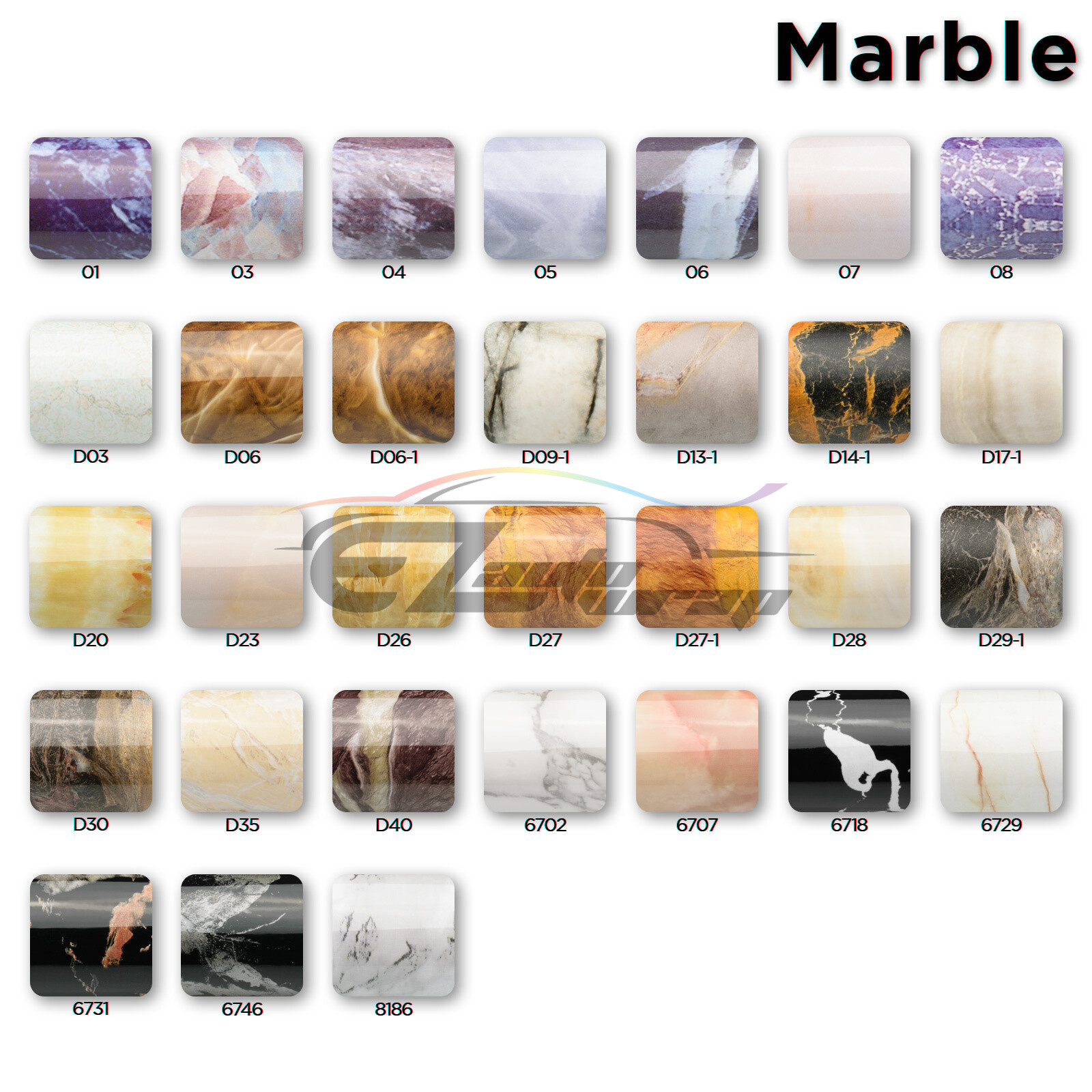 Faux Marble Granite Vinyl Decal Sticker Furniture Wrap DIY Home Decor ...