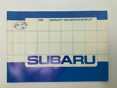 1986 Subaru Warranty and Service Booklet | eBay