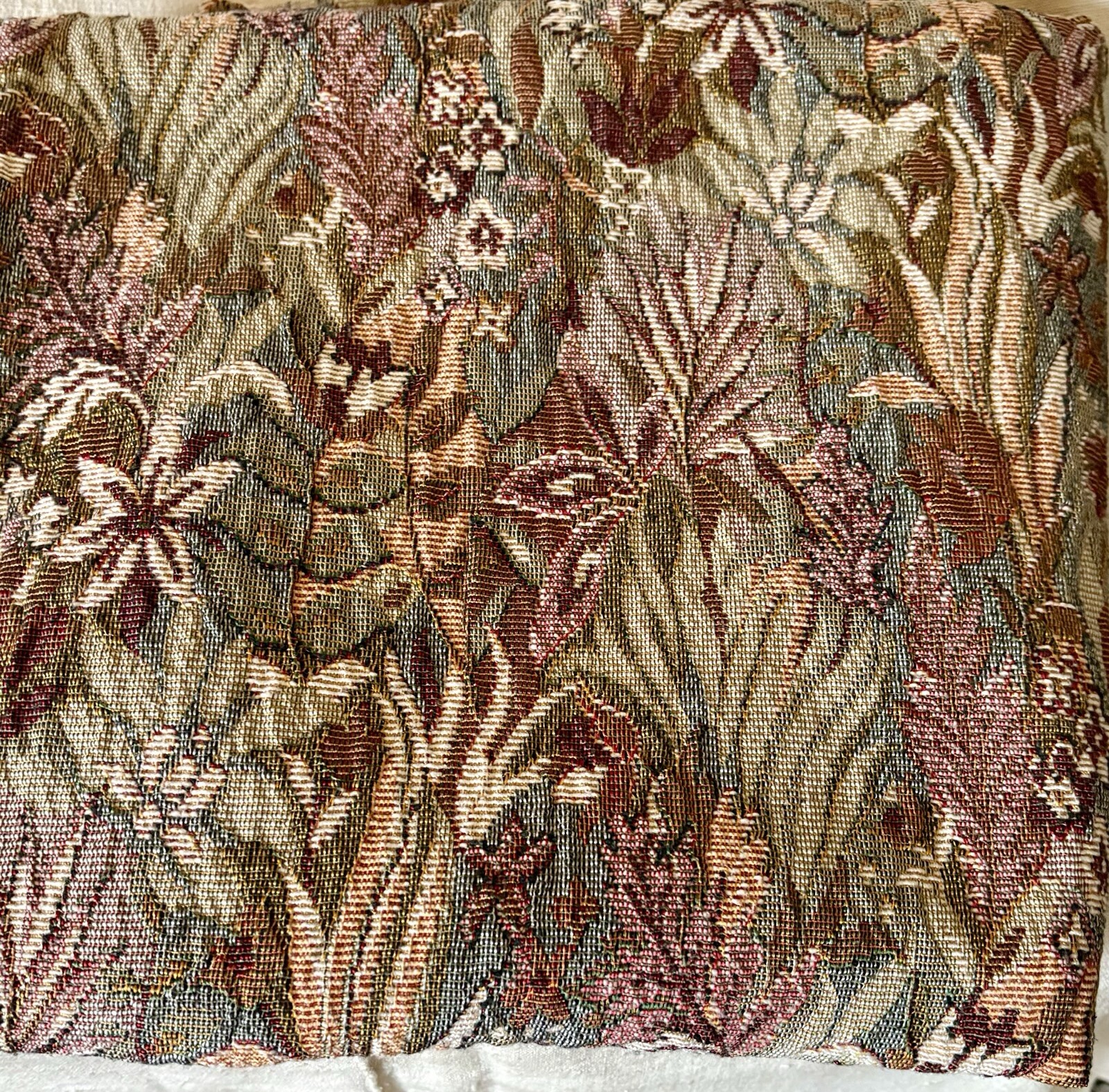 Vintage French Botanical Floral Foliage Cotton Tapestry Jacquard Fabric ...