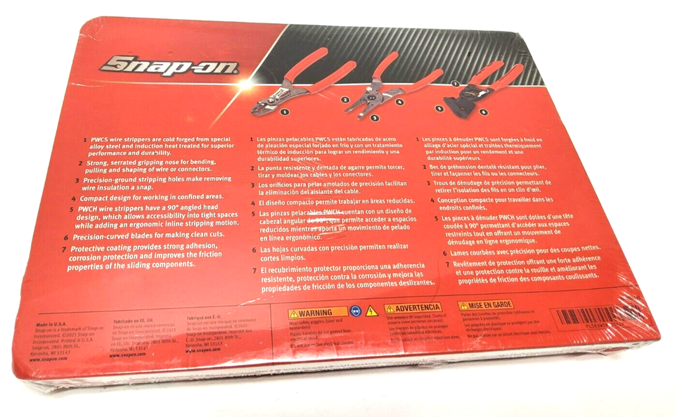 Snap-on PL5ESWIRESTRIP 5pc Essential Wire Stripper Set | Size: 16in ...