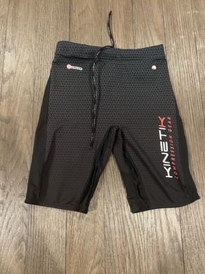Mens Kinetik Compression Shorts Black Blue Spandex Running Half Tights ...