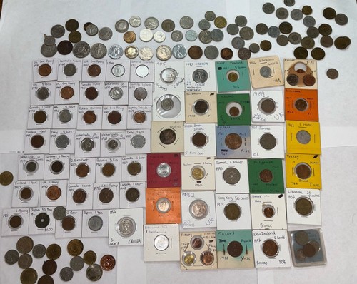 BIG FOREIGN COIN LOT - Over 100 Coins - Some Bronze From Multiple ...