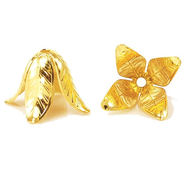 Tulip Rosebud Flower Cap Gold Silver Rose Copper 18x16mm 4pcs Jewelry ...