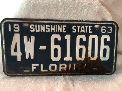 Vintage 1963 Florida License Plate Sunshine State | eBay