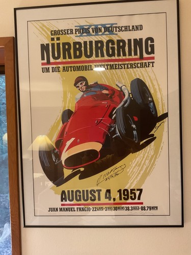 Formula One Poster personally signed by FANGIO HIMSELF IN INK signed ...