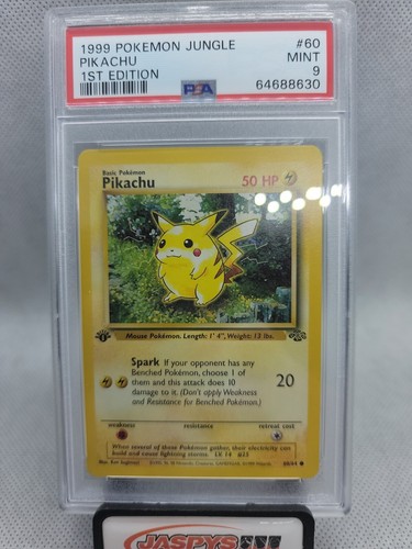 PSA 9 MINT Pikachu 1ST FIRST EDITION Jungle Pokemon TCG graded card 60/ ...