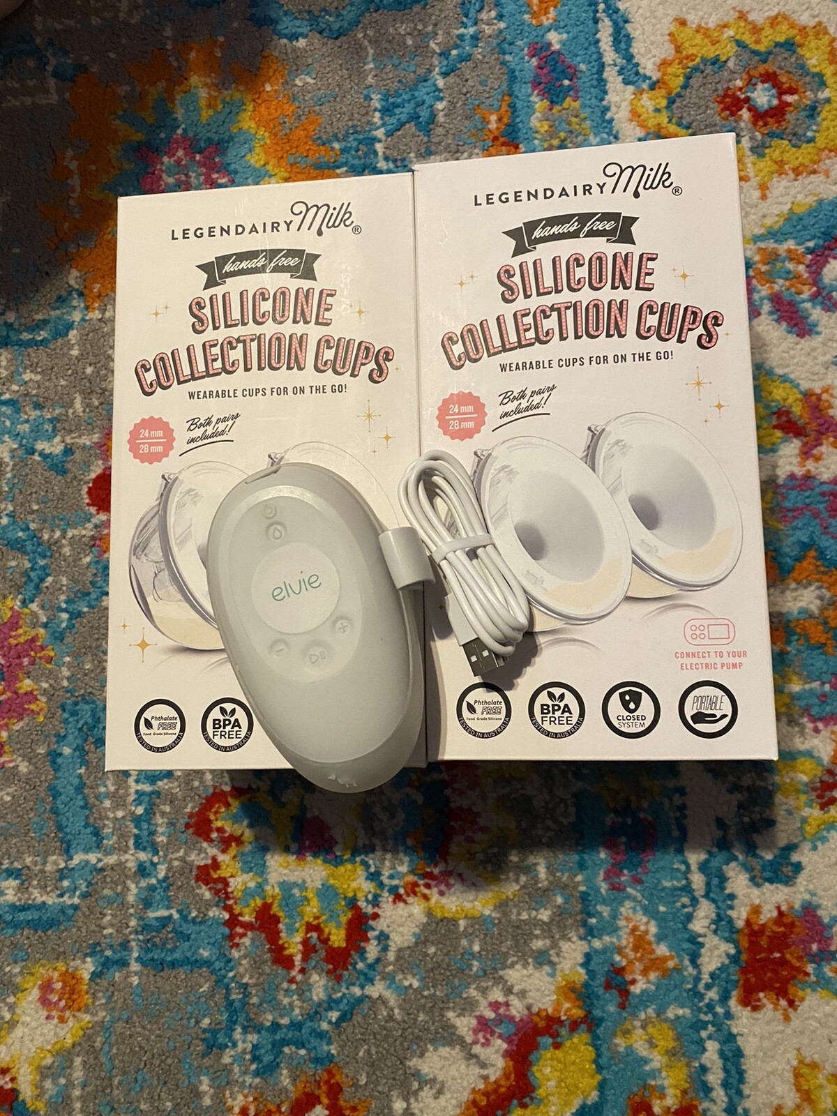 2 LEGENDARY MILK SILICONE COLLECTION CUPS 24/28mm WITH ELVIE PUMP | eBay