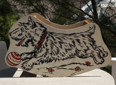 Scottie Terrier Baby Toddler Wood Dog Rocker Vintage Nursery Decor | eBay
