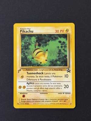 Pikachu 27 Italian World Collection Black Star Promo Gold Tail Pokemon ...
