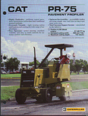 Caterpillar "PR-75" Pavement Profiler Brochure Leaflet | eBay