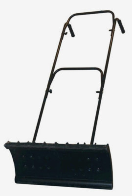 24" Lightweight Round Sharp Edge Poly Pusher Snow Shovel Adjustable ...