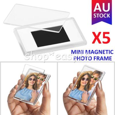 5x Blank Clear Acrylic Fridge Magnets 77x58mm Frame & 68x48mm Photo ...